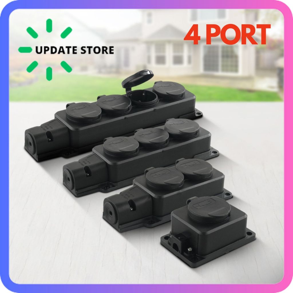 Waterproof Terminal Outdoor Socket 16A 250V EU 1 - 4 Sockets | Shopee ...