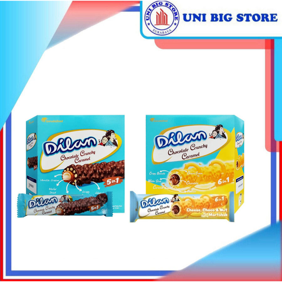 Dilan Crunchy Choco | Cheese Nut Caramel 5in1 Wafer Roll 23 gr 12pcs ...