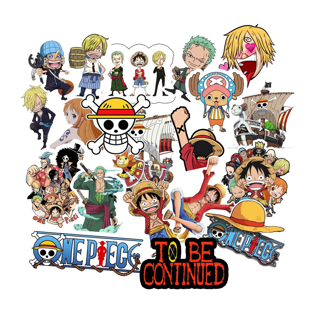 50 STICKER ONE PIECE MONKEY D LUFFY STICKER CUTTING STICKER AESTHETIC ...