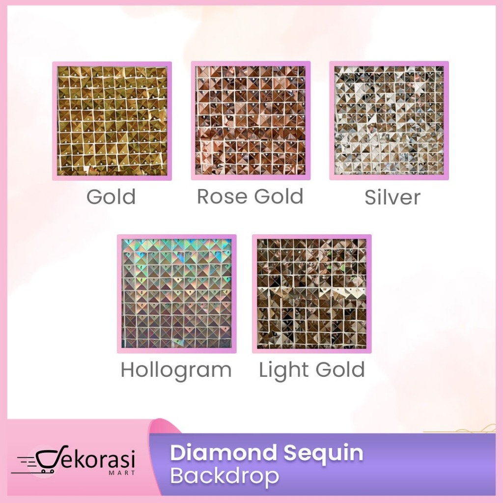 5 Panel Diamond Sequin backdrop Transparent / wedding birthday party ...