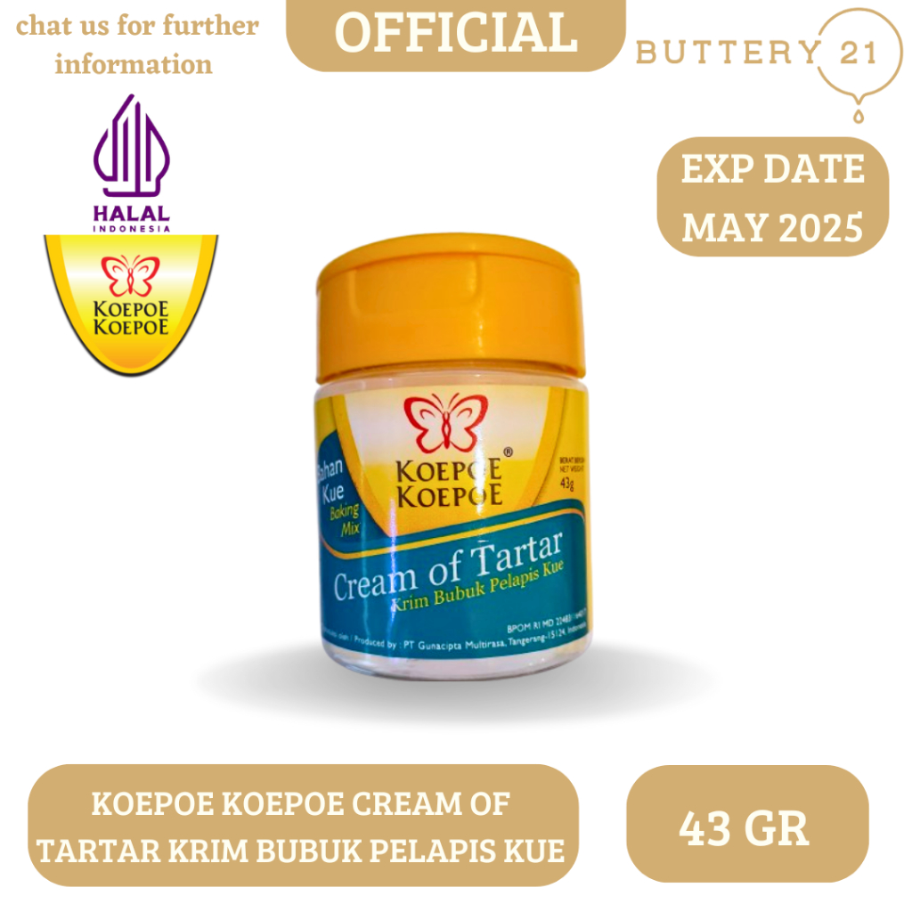 Koepoe KOEPOE CREAM OF TAR TAR/ Cake Coating Powder CREAM, TAR TAR 43GR ...