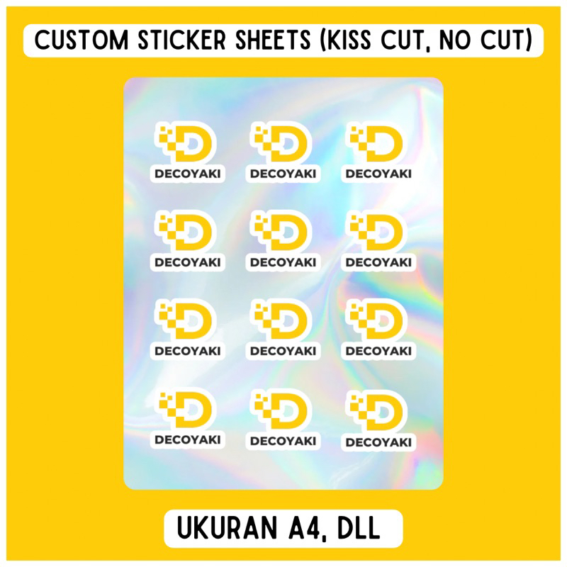 Custom Sticker Sheets hologram kiss cut Lamination A4 And A3, Custom ...