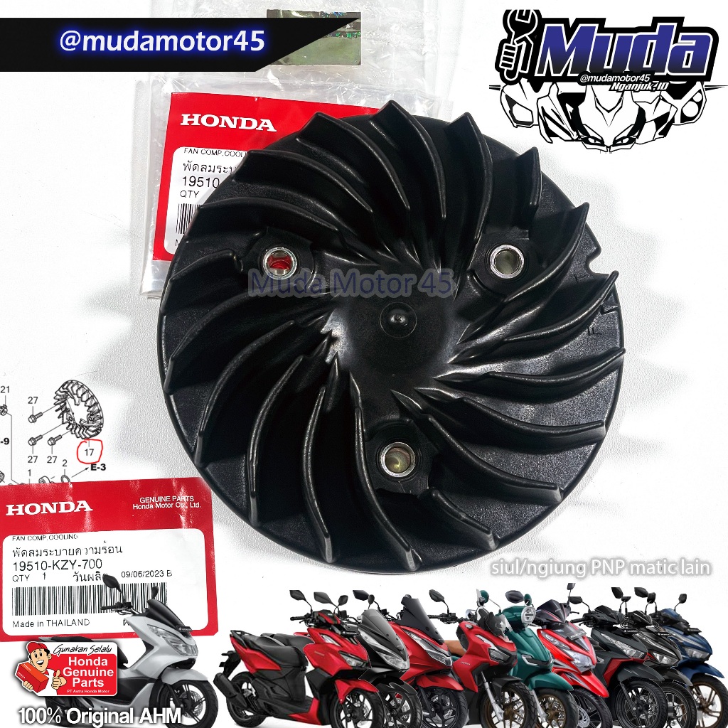 Radiator FAN PCX 150 CBU THAILAND PNP VARIO ADV 125 160 19510-KZY-700 ...