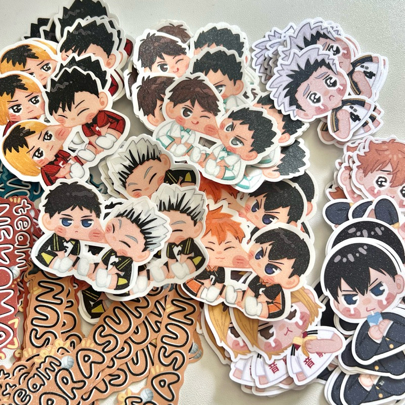 Anime die cut glitter stickers (HAIKYUU JUJUTSU BNHA CONAN KAIJU ...