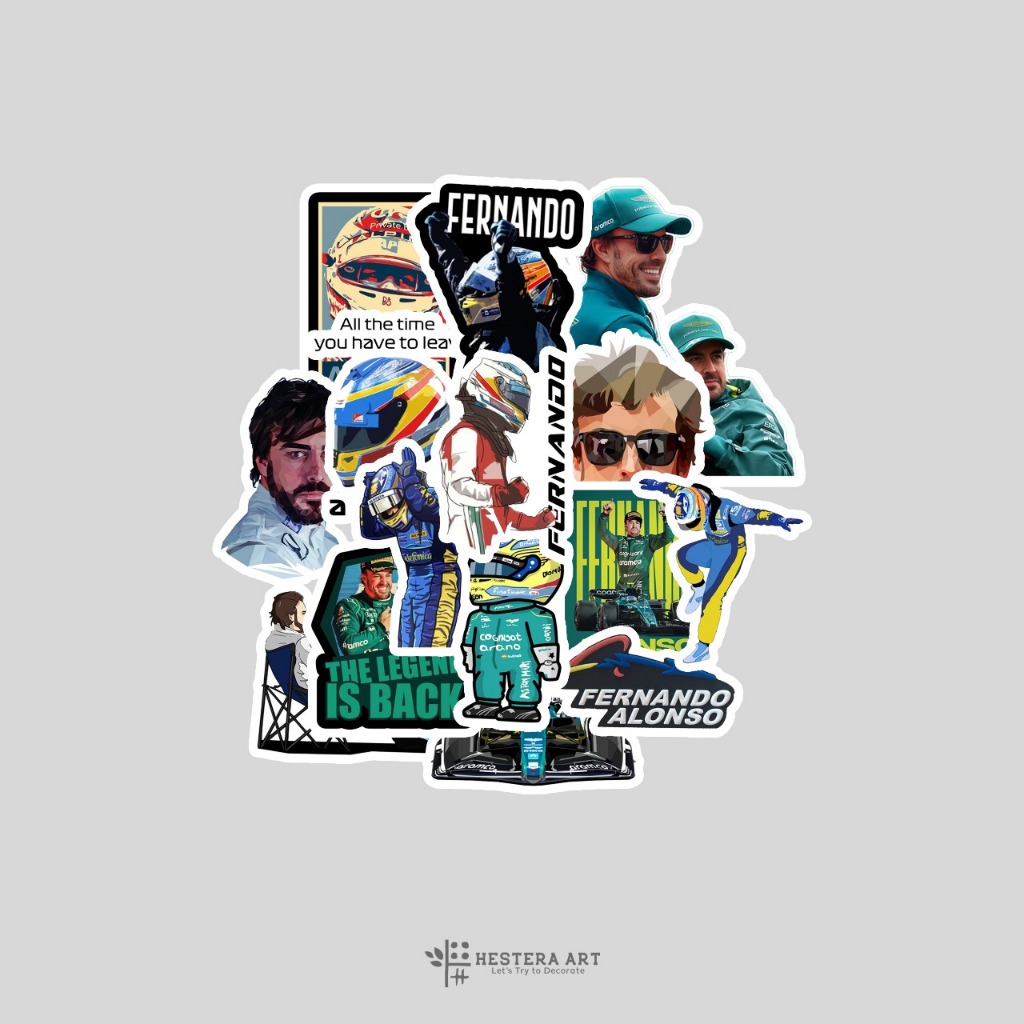 F1 Racer Pack Sticker Vinyl Doff Laminate Sticker | Fernando Alonso ...