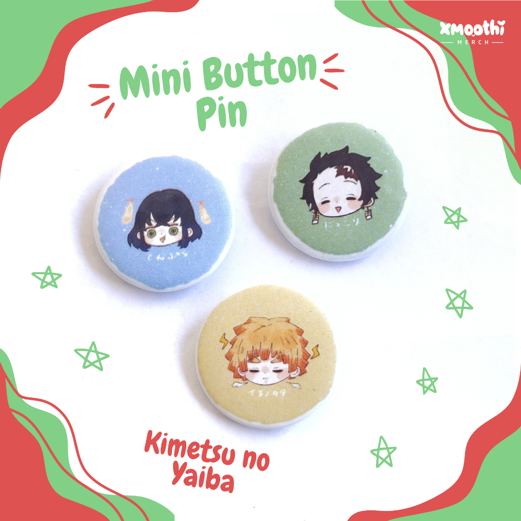 Kimetsu NO YAIBA BUTTON PIN - TANJIRO INOSUKE ZENITSU DEMON SLAYER ...