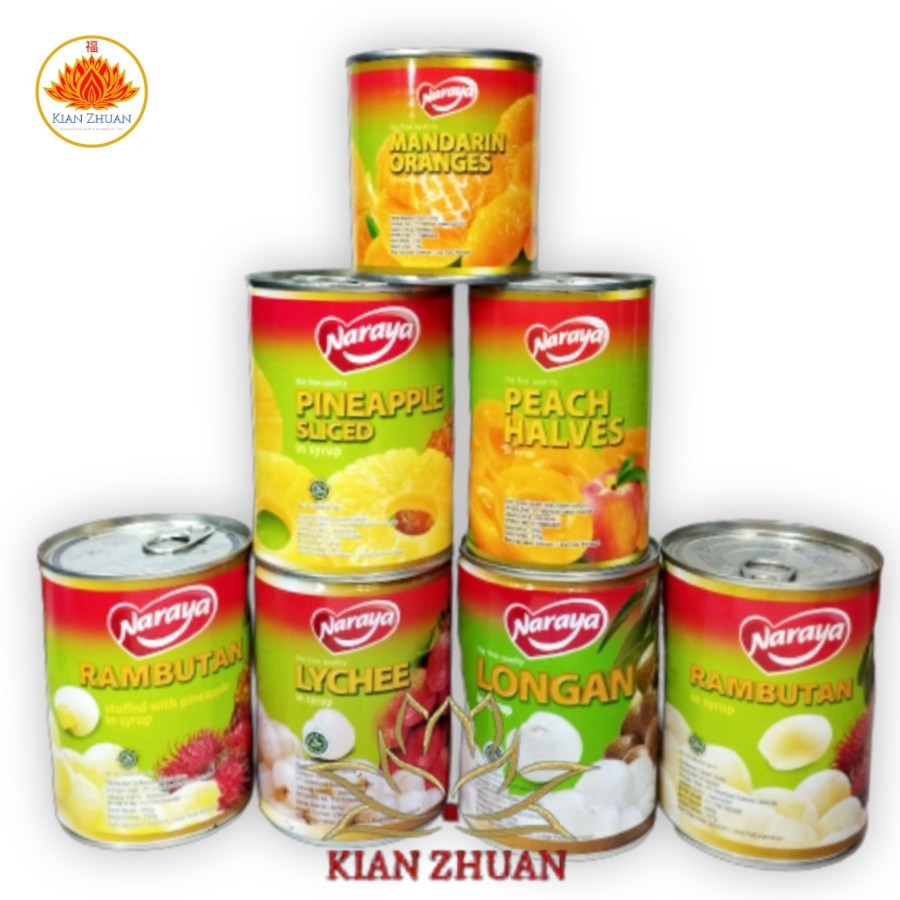 Naraya Canned Fruit Narya Longan/Narya Lychee/Narya Mandarin Orange ...