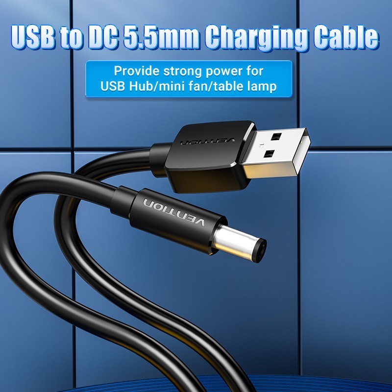 Vention USB A to DC Power Cable 5.5mm Power AC USB to DC 5V/3A 1.5 ...