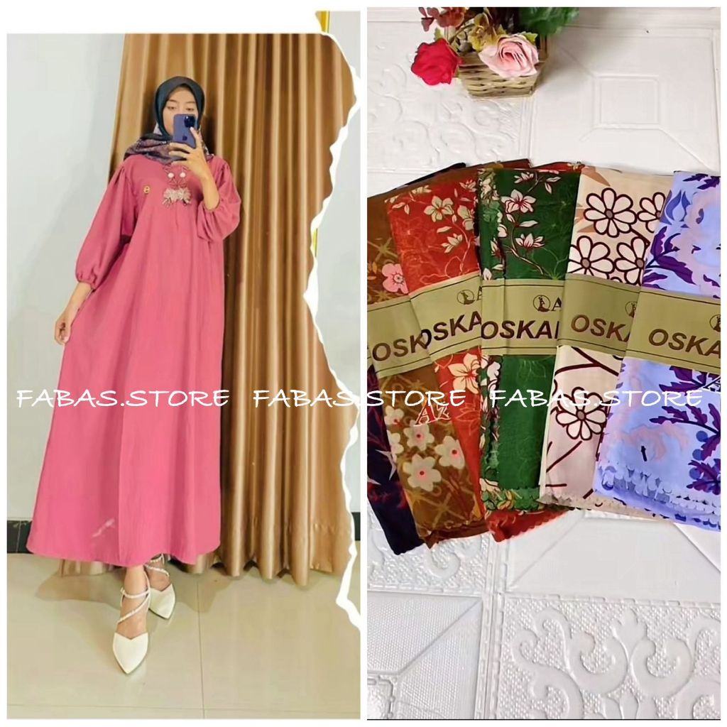 Free Hijab MOTIF/Fathia Dress Set With Quadrilateral Hijab/Fathia Free ...