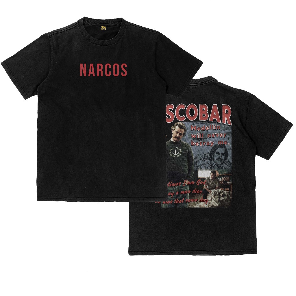T-shirt Pablo Escobar Narcos Font T-Shirt Thick T Shirt Flexinc ...