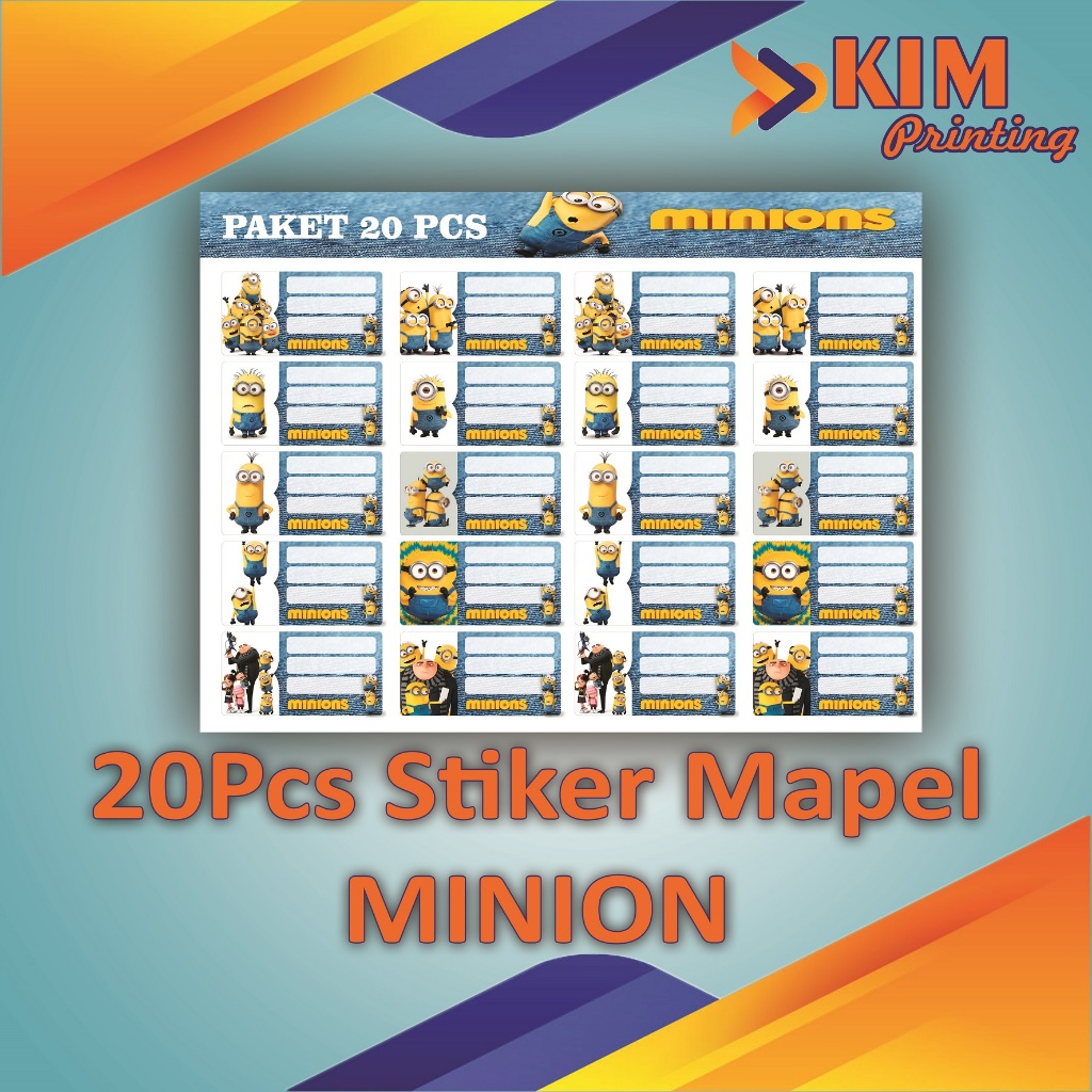 (20PCS) Textbook LABEL Sticker/MAPEL LABEL Sticker/MINION Character ...