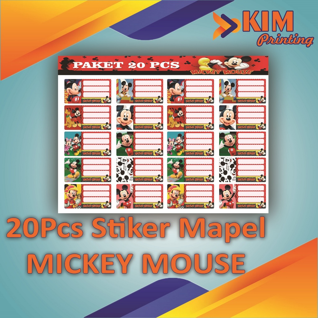 (20PCS) Textbook LABEL Sticker/MICKEY MOUSE Character Textbook Name ...