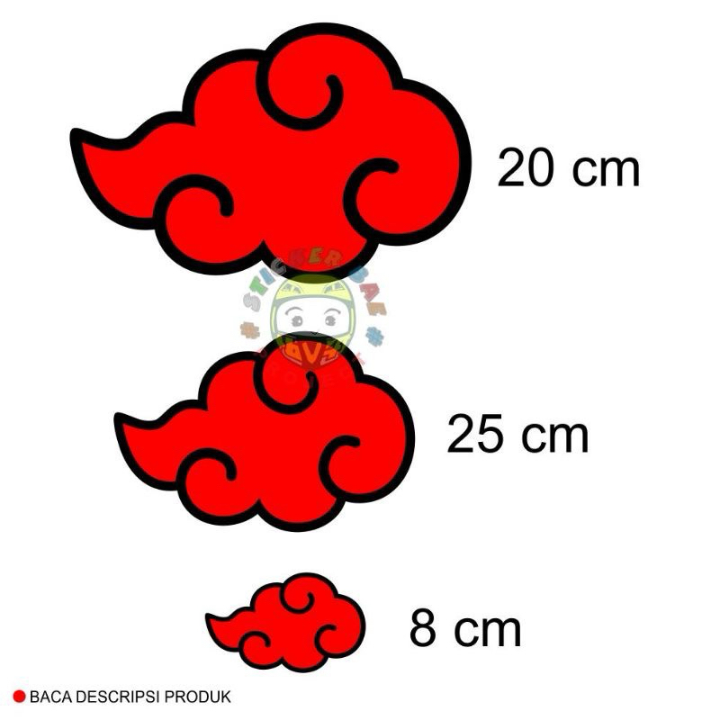 Akatsuki logo cutting stickers 3 sizes of motorbike helmets, quality ...