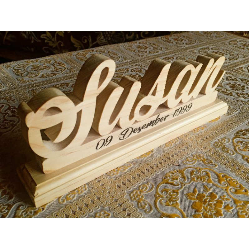 KAYU Display of Dutch teak wood name carvings | Shopee Philippines