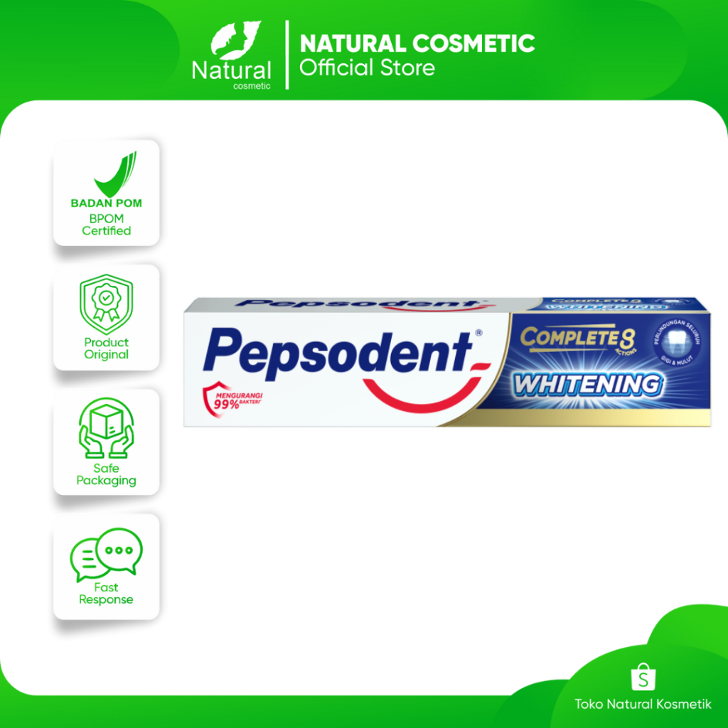 Pepsodent Complete 8 Plus Whitening Antibacterial Toothpaste | Shopee ...