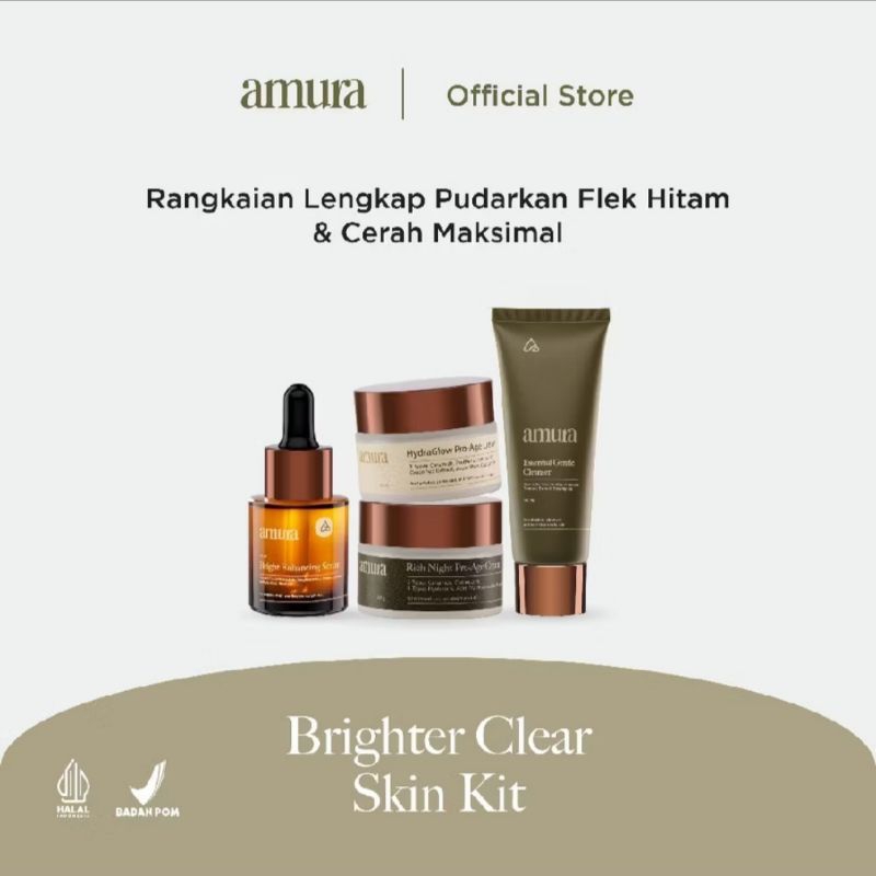 HITAM Amura BRIGHT CLEAR SKIN KIT by Reglow Face Care Package Fades ...
