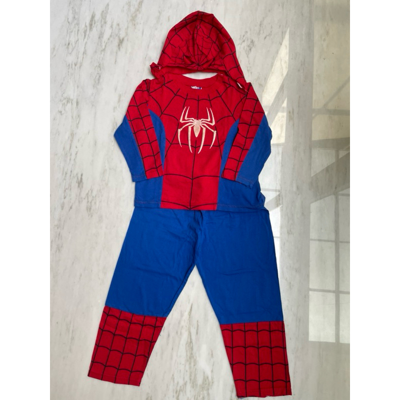Preloved spiderman double concept spider clothing set, small size ...