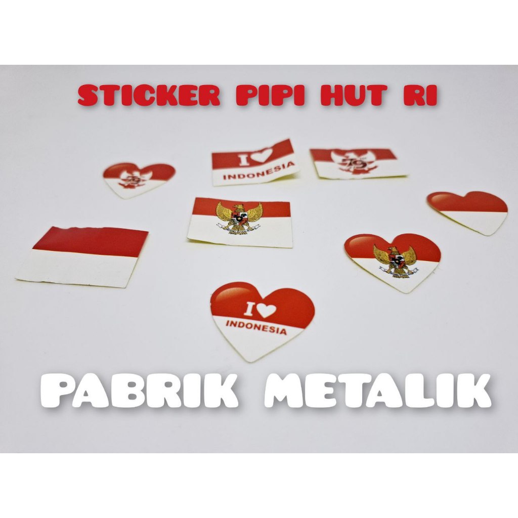Sticker Cheek Sticker RI Anniversary Of Indonesian Independence Heart ...