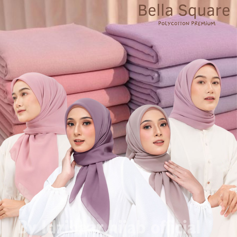 Premium Bella Square Rectangular Hijab 115 x 115 Bella Square Hijab Plain Rectangular Veil ...