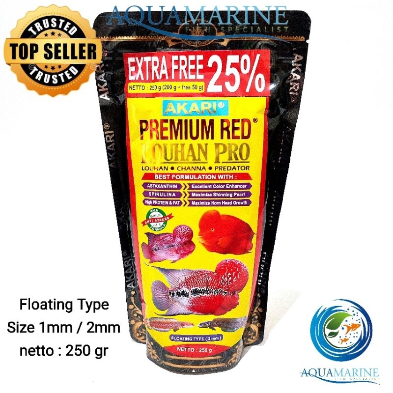 Akari Premium Red Louhan 250 gr Astaxanthin Carophyll Parrot Fish ...