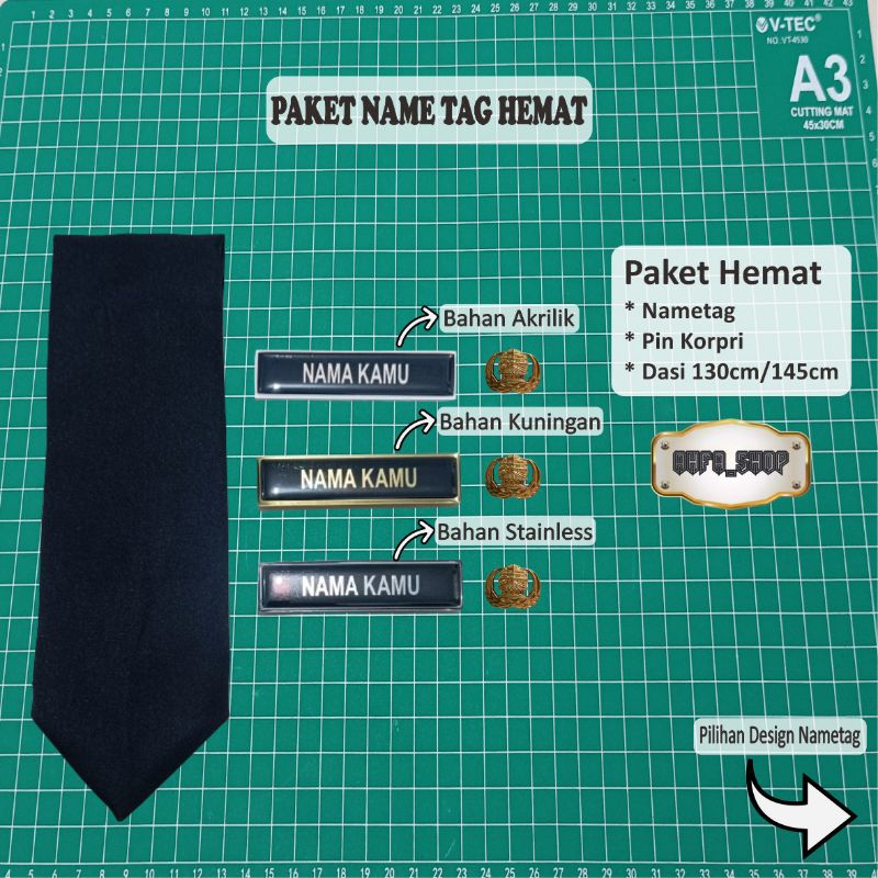 HITAM Asn Nametag Saving Package, Chest Nameplate, Badge (Nametag, Pin ...