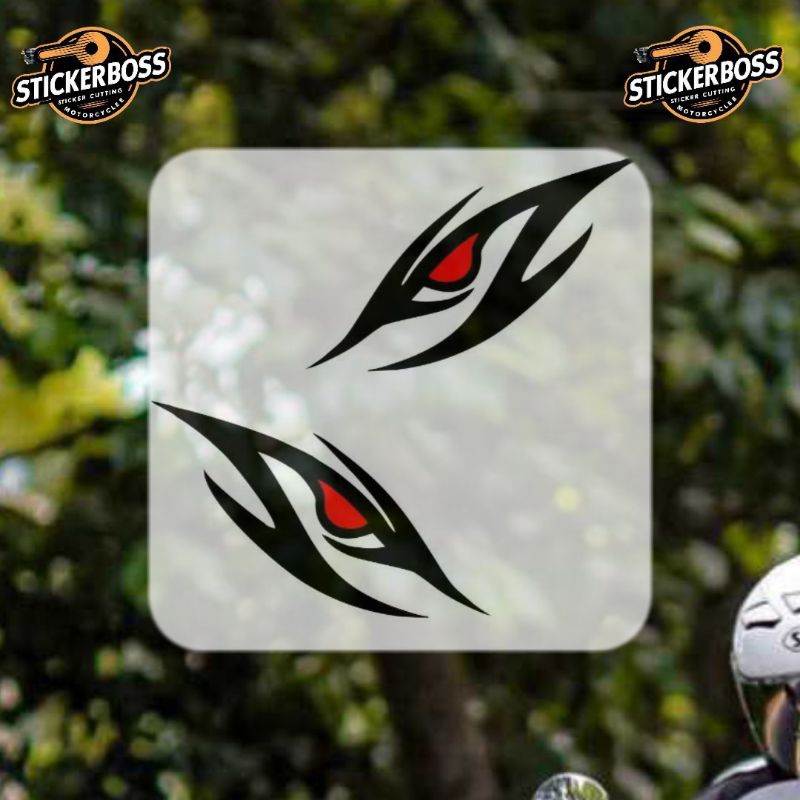 HITAM MATA PUTIH Eagle Eye Motorcycle Sticker For Matic Lamp Black ...