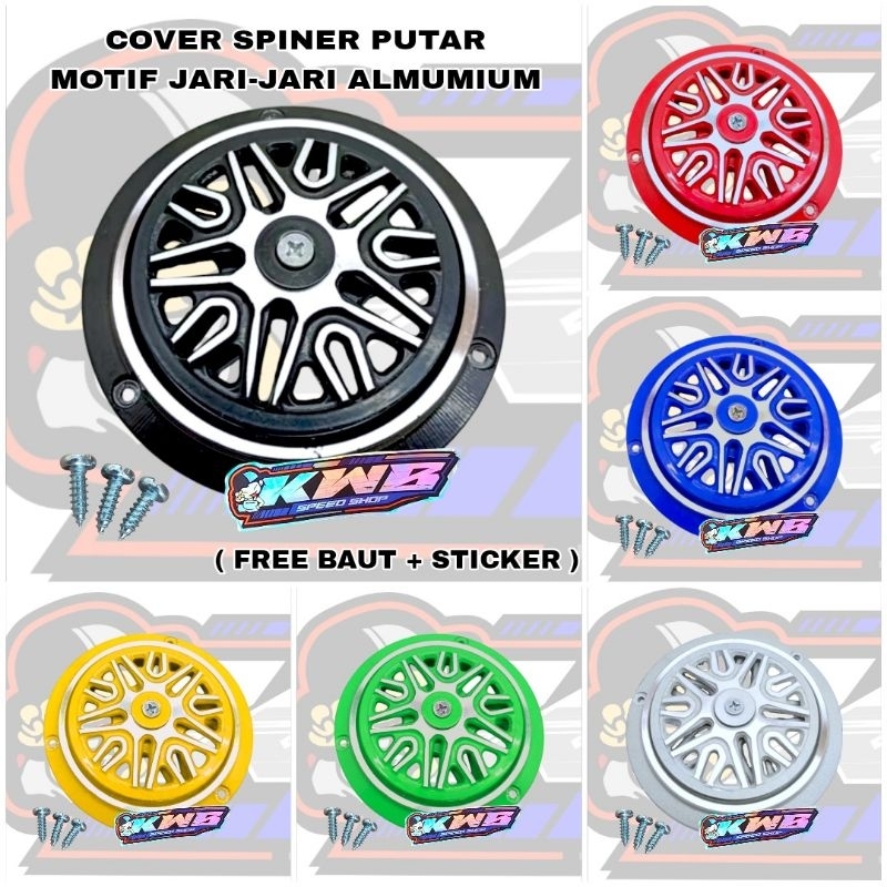 Aluminum finger motif rotating spinner Cover (free bolts + stickers ...