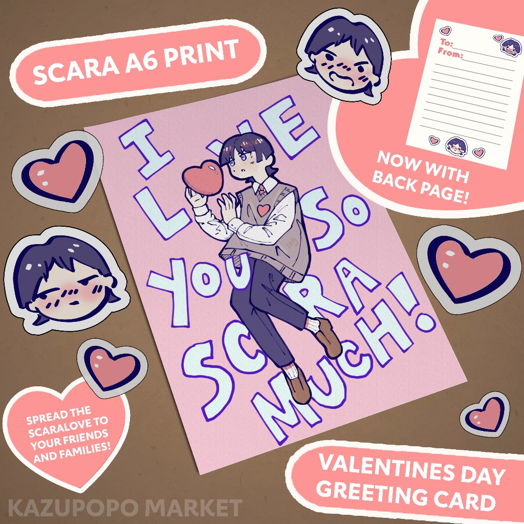 Scaramouche/wanderer Art Print A6 Valentines day greeting card genshin ...