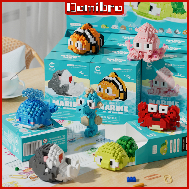 Toys Bricks DIY Toys Block Mini Marine Life Toy Block Marine Life Whale ...