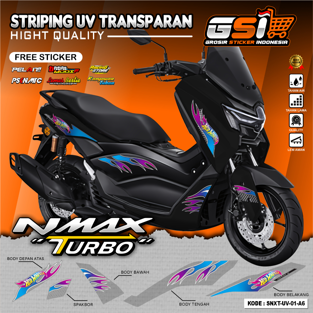 Transparent Striping UV Nmax 155 Turbo 2024 Variation Hotwheels Racing ...