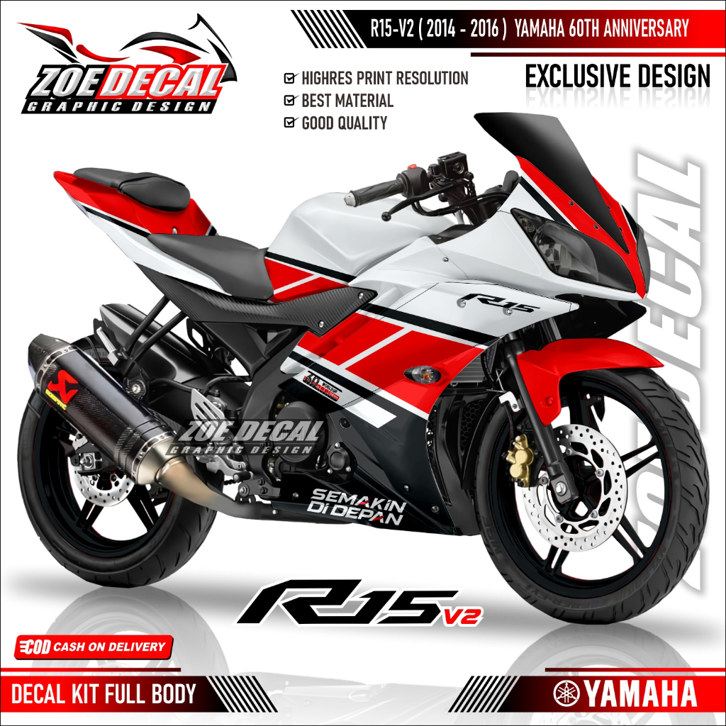 New Decal Sticker FULL BODY YAMAHA R15 V2 Livery YAMAHA 60th ...