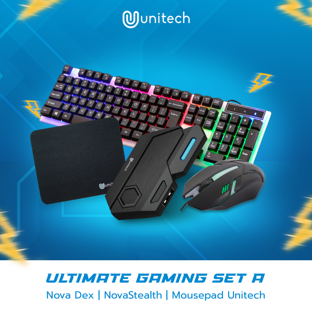 Gaming Set 5 in 1 - RGB Gaming Keyboard+Mouse | Unitech | Shopee ...