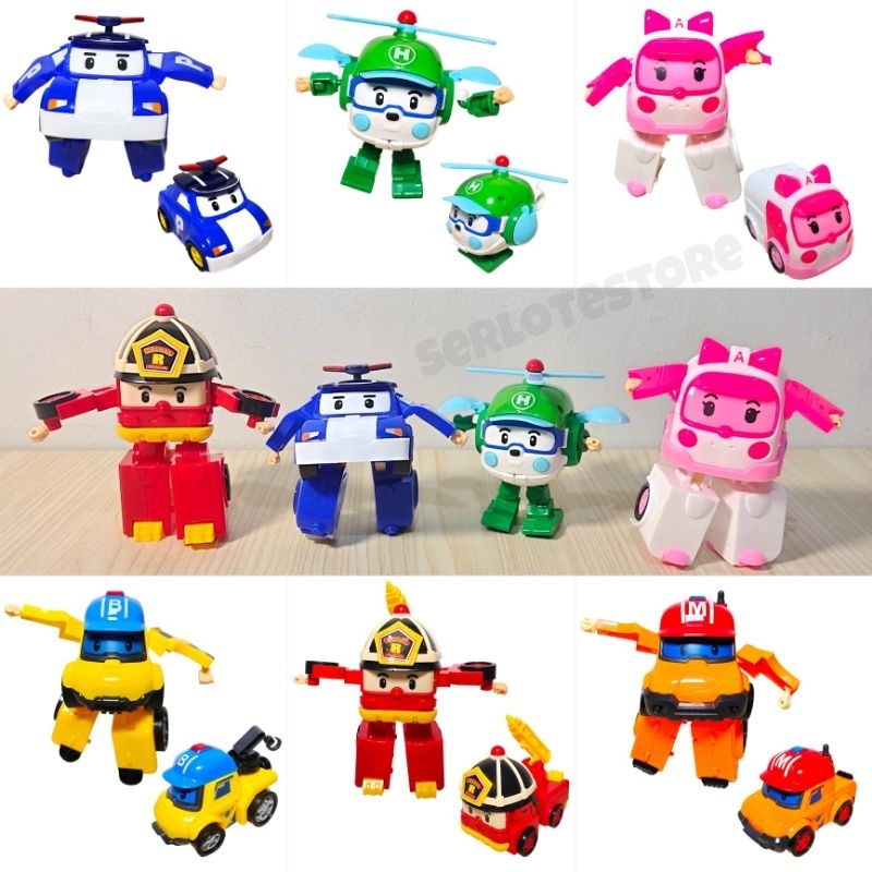 Robot Car Toy 2 in 1 Robot Transforming Robocar Police Turns into a Car ...