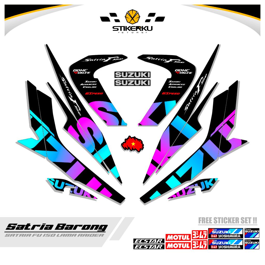 Satria BARONG STICKER / MTF 3 / STRIPING SATRIA 150 LAMA / RAIDER 150 ...