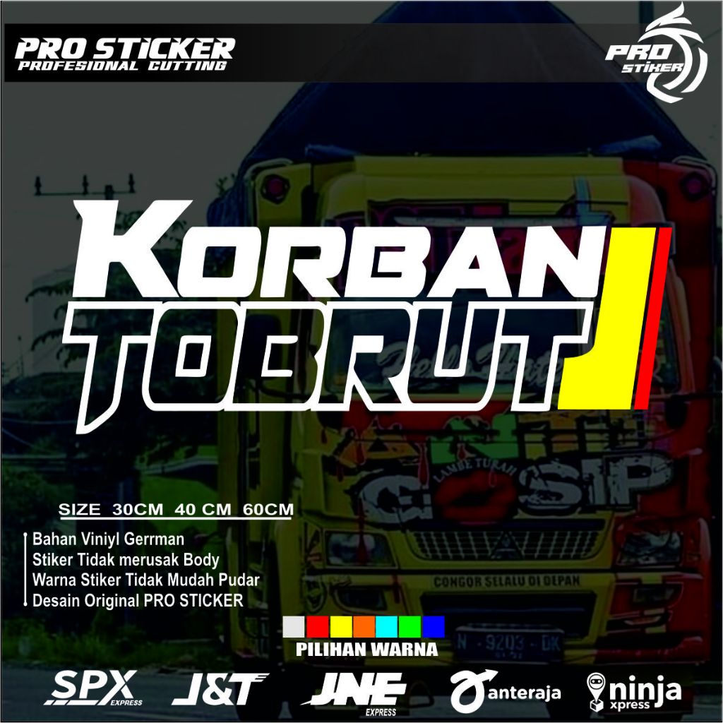 Korban tobrut cutting truck stickers, variations of granmax canter ...