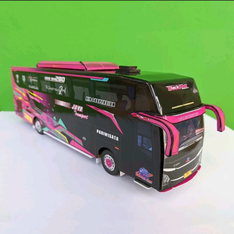 Miniature basuri bus Black Pink Jet bus 5 / viral basuri bus toy 1/50 ...