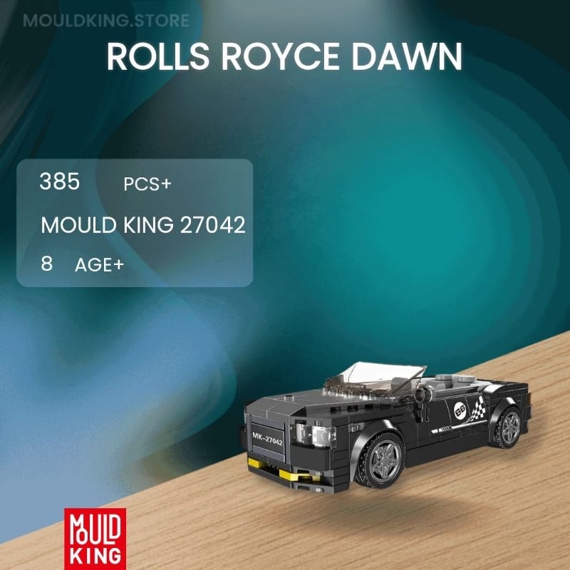 MOULD KING 27042 Rolls Royce Dawn Speed Champion Car building Set 385 ...