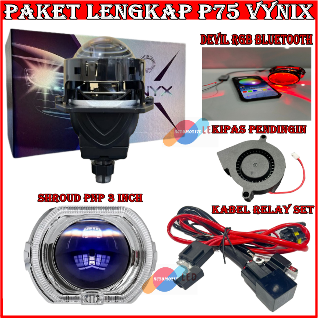 Biled P75 3 Inch VINYX PURPLE LENS 60/70WATT Saving Package PNP BILED ...
