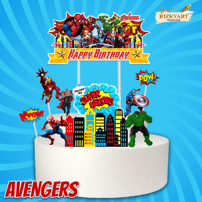 Avengers Cake topper/ AVENGERS XTRA Cake Decoration | Shopee Philippines