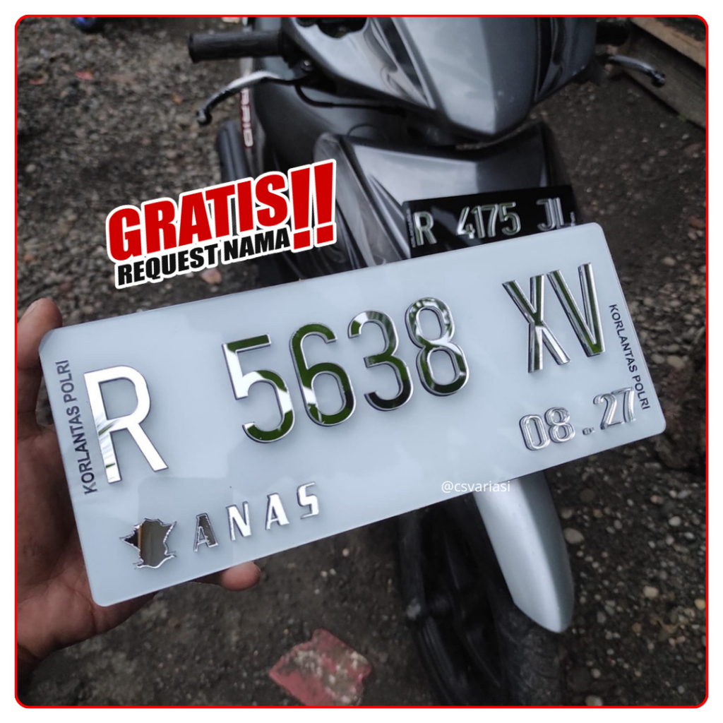 Universal Bolt Crome Embossed Motorcycle Plate Free Name Request ...