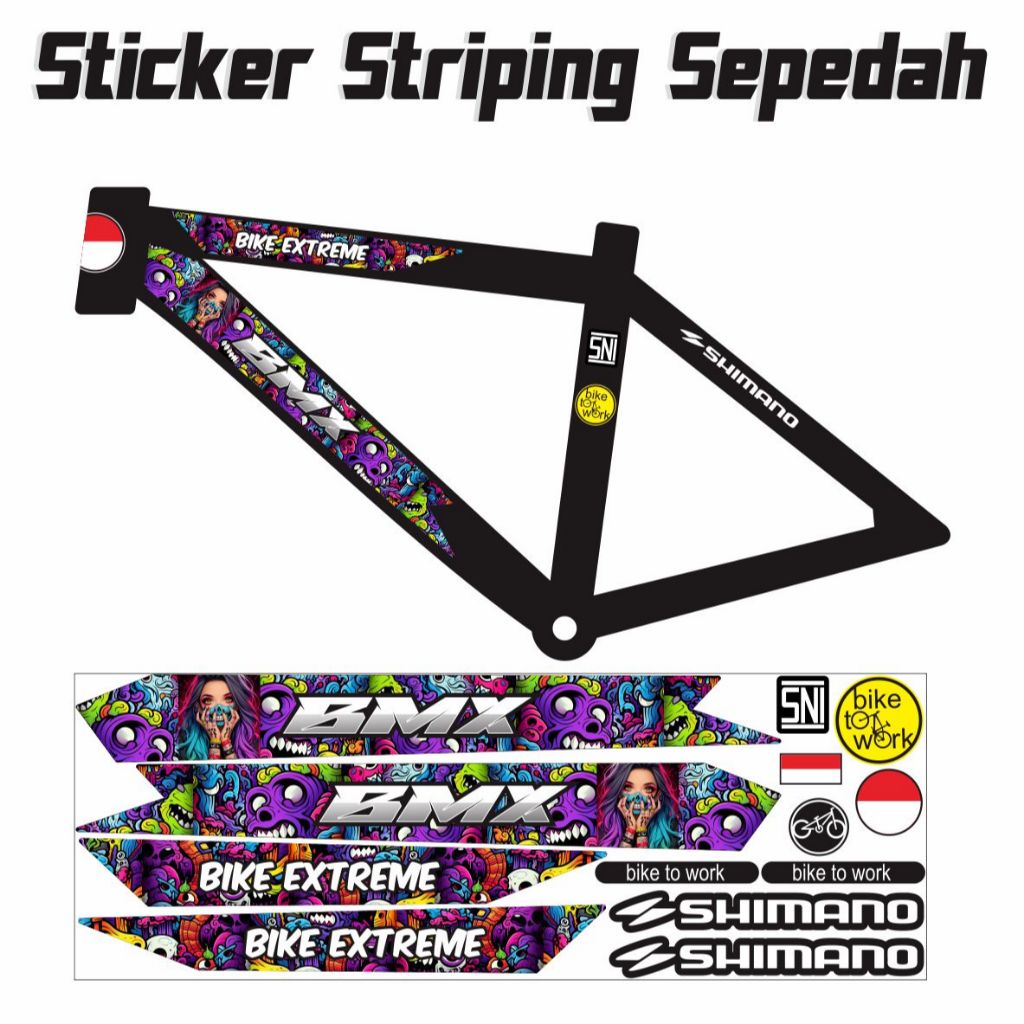 Striping MOTIF Stickers Variations For BMX Bikes FREESTYLE CUSTOM BIKE ...