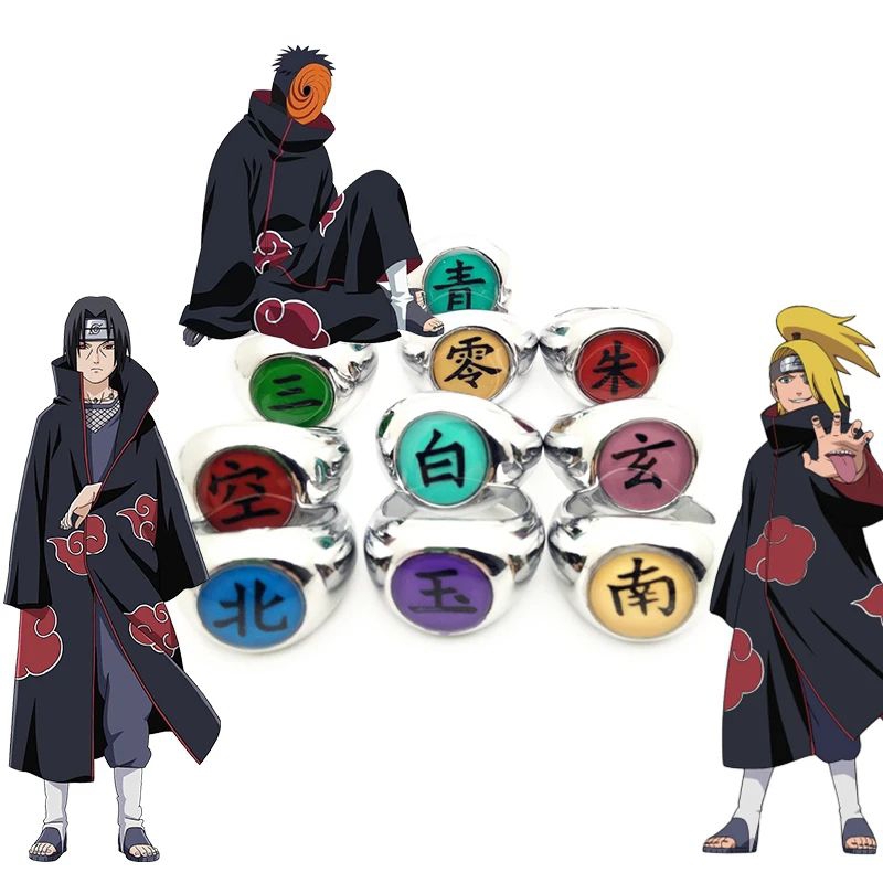 Anime Version Ring 10th Edition of Akatsuki Members (Adjustable ...