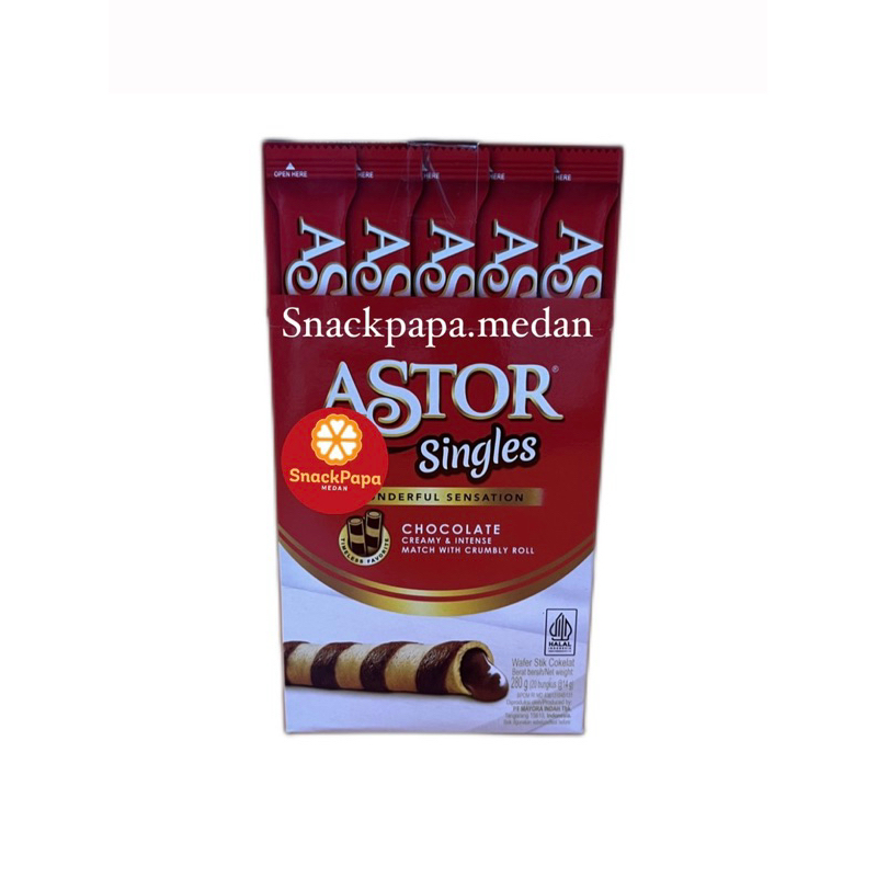 ASTOR SINGLES WAFER CHOCOLATE STICKS @14G X 20 PACKS ASTOR SINGLES ...