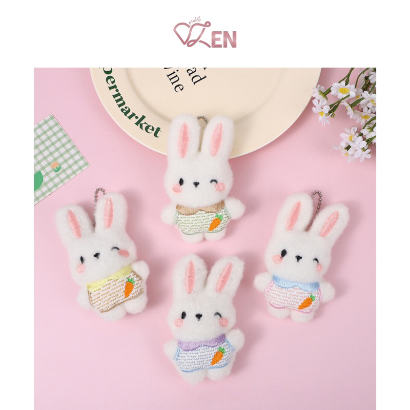 GANTUNGAN [Pre-Order] Cute Little Rabbit Plush Keychain Carrot ...