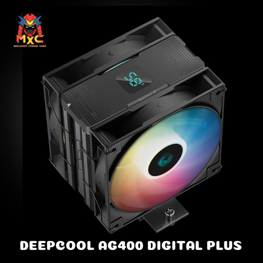Deepcool AG400 DIGITAL CPU COOLER PLUS BLACK ARGB CPU COOLER DUAL FAN ...