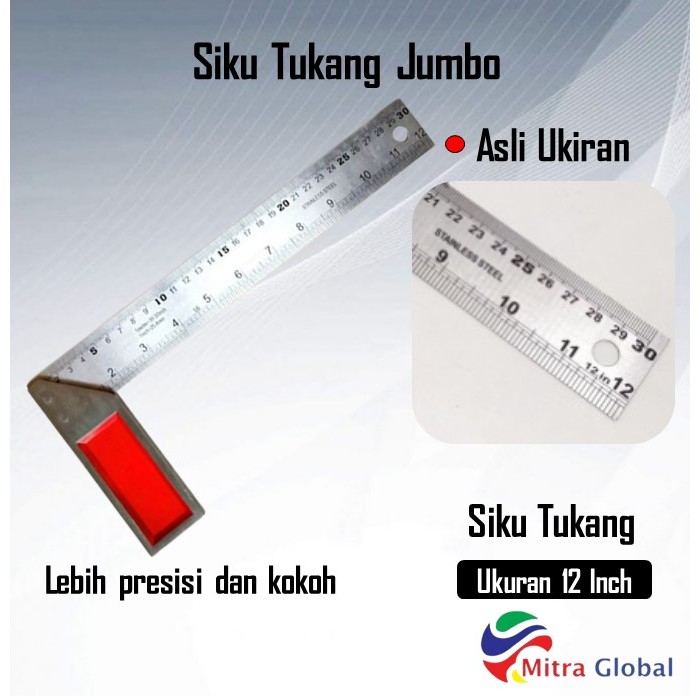SIKU 12 Inch Jumbo Craftsman's Elbow / 30 Cm Craftsman's Angled Ruler ...