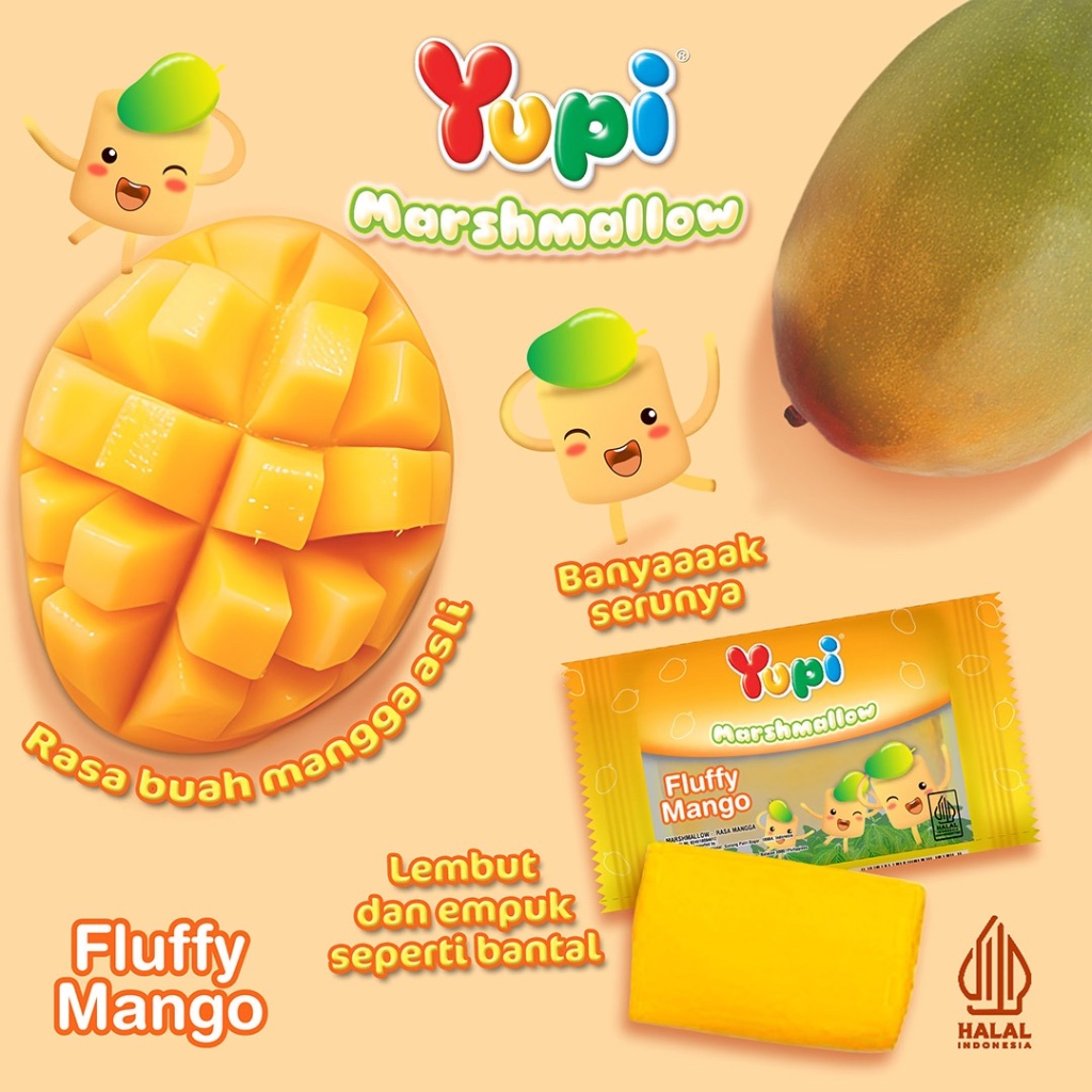 Yupi Marshmallow Fluffy Mango Candy Mango BOX (24 pcs) | Shopee Philippines