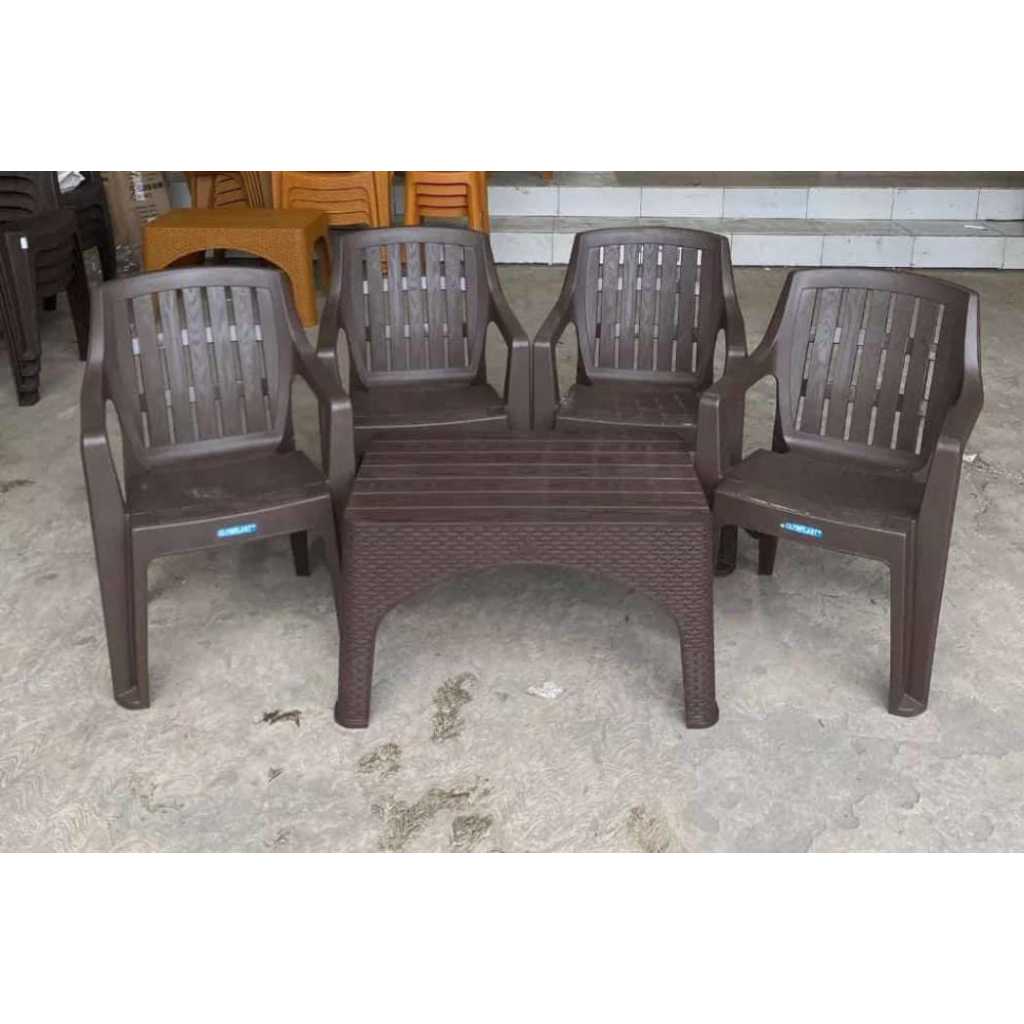 4 chairs and olympic table/arm rest chair/plastic chair and table ...