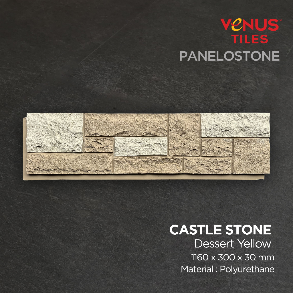 Pu STONE WALL PANEL STONE MOTIF VENUS CASTLE STONE DESSERT YELLOW 116 X ...