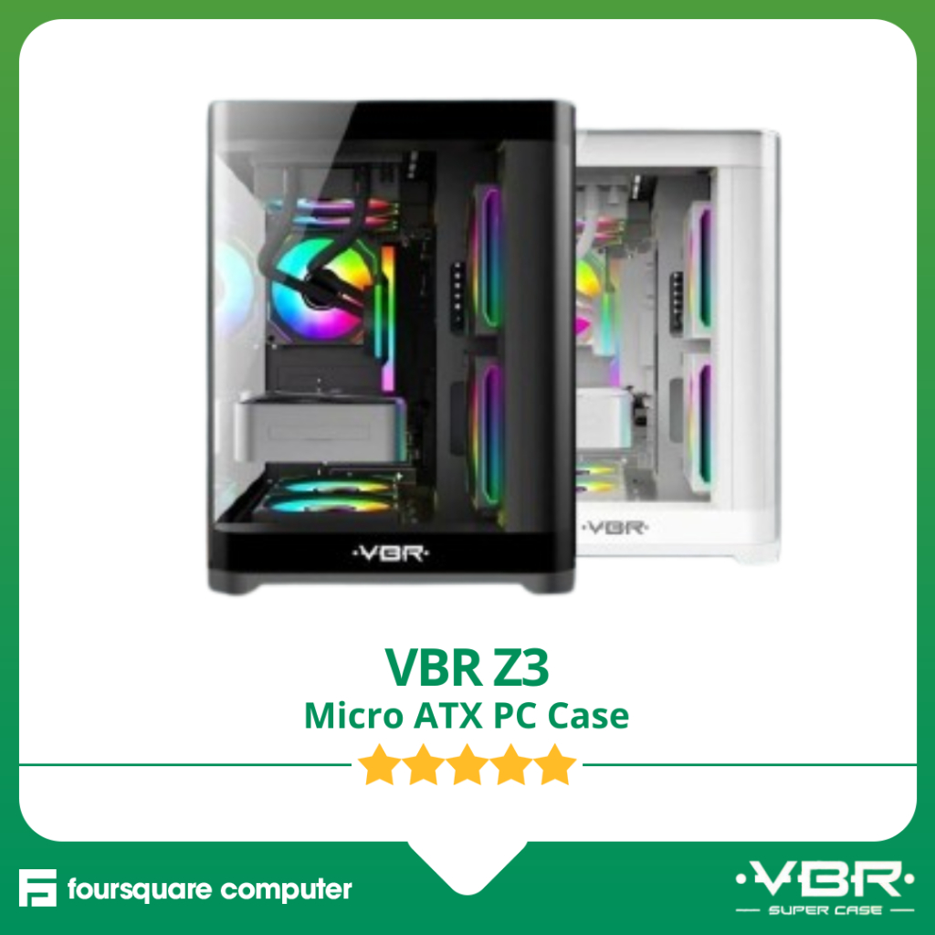 Vbr Z3 Modern Curve Dual Chamber White & Black | M-atx Case PC | Cpu ...